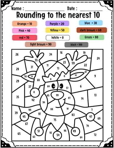 Christmas Rounding to the Nearest 10 – Color by Code 3rd Grade | CCSS 3 ...