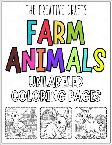 Farm Animal Vocabulary Coloring Book - Unlabeled Coloring Pages for ...