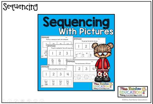 Sequencing - Cut and Paste (No Prep) by Miss Rainbow Education | TPT