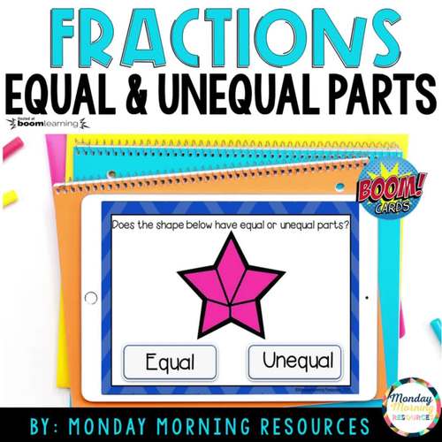 Fractions Equal and Unequal Parts 2D Shape Boom™ Cards for Kindergarten ...