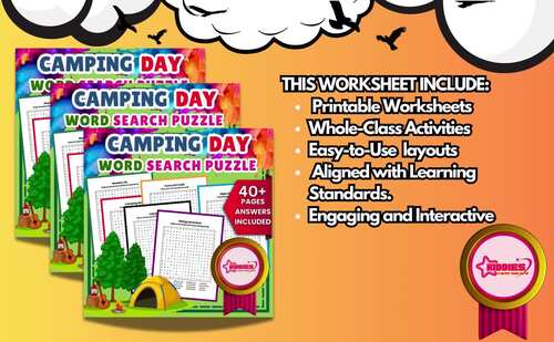 Summer Camping Day Word Search Puzzles Activities 2nd,3rd,4th,5th,6th ...