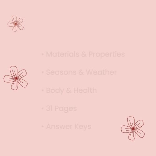 Grade 1 Science Worksheets | Seasons, Materials & Body | No Prep Printables