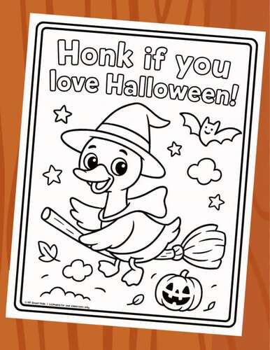 Silly Goose Halloween Coloring Pages | Fun & Cute Fall Coloring Sheets ...