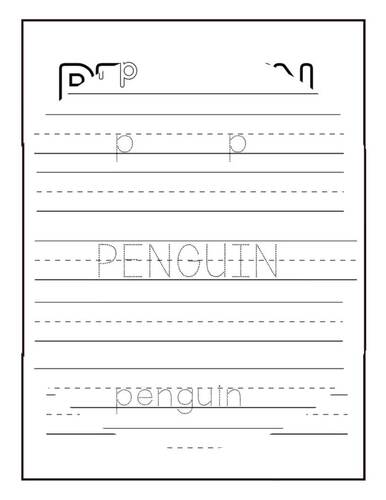 Penguin Letter P Worksheets Tracing and Dot to Dot for PreK and ...