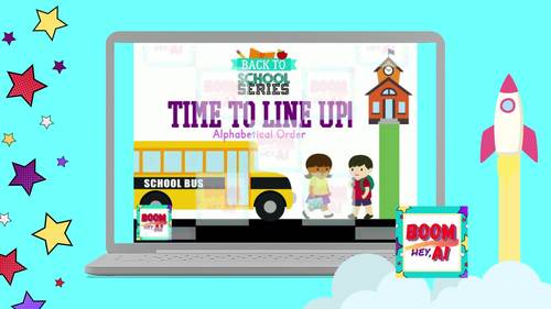 First Day of School BOOM CARDS Speech Therapy Sequencing Alphabetical ...