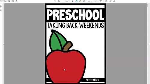 September Taking Back Weekends (Preschool, TK, Sped, Kindergarten)