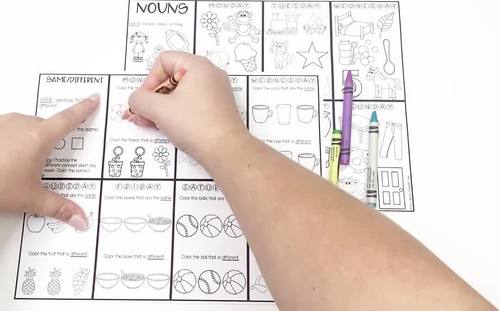 Language Homework Color Sheets | Speech Therapy Homework by Speech Tea