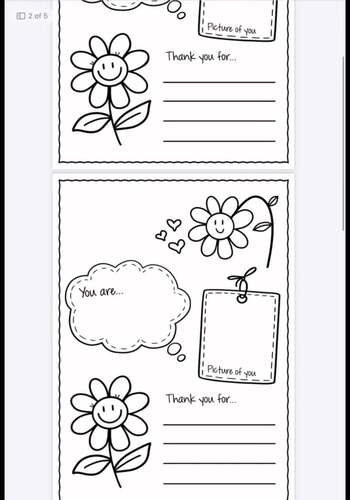 Mother’s Day Card Writing “Thank you for…” and “Memories with You” Kids ...