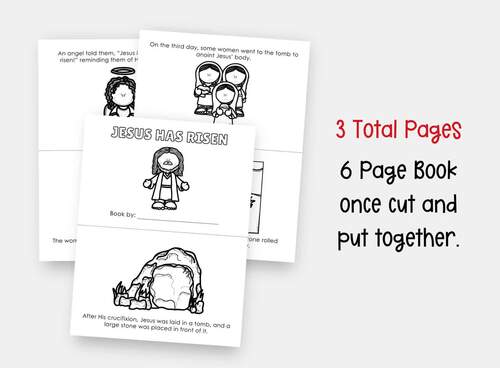 Jesus Has Risen Bible Mini Book Craft Activity for Holy Week Sunday School