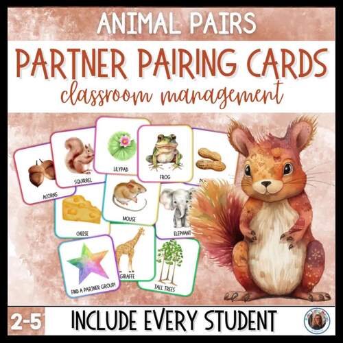 Partner Pairing Cards | Animal Theme | Classroom Management | Inclusive ...