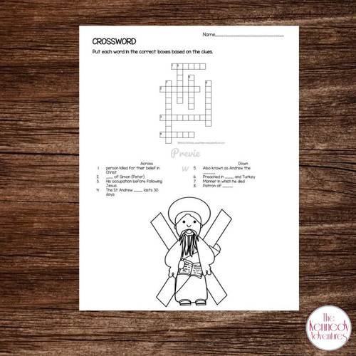 Catholic Saint Word Puzzles - No Prep Activity - St Andrew | TpT