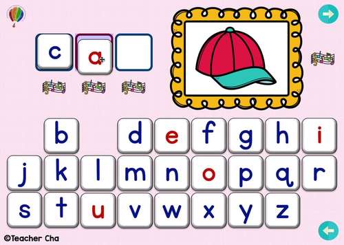 Literacy: Spelling CVC Words 4 - With Audio (BOOM Cards™ for Distance ...