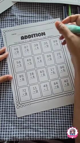 Addition 2 digit by 1 digit with regrouping Worksheets | Answer Key | Math