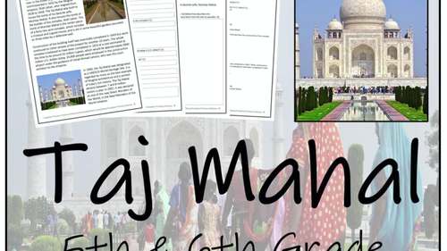Taj Mahal Close Reading Comprehension Activity | 5th Grade & 6th Grade