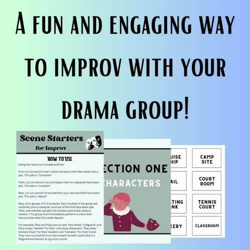 Drama Club Game - Improv Scene Starters by The Theater Teacher | TPT