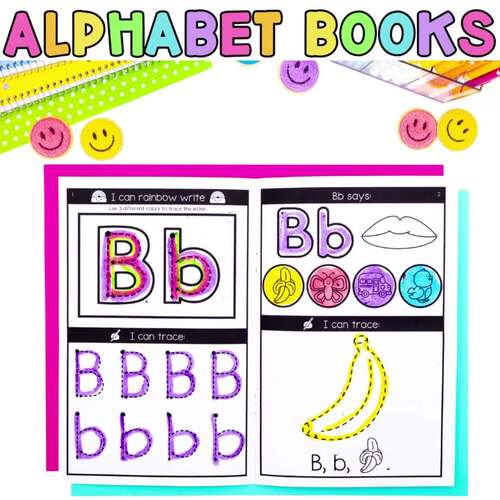 Alphabet Books - Letter Tracing Beginning Sounds Phonics Kindergarten ...