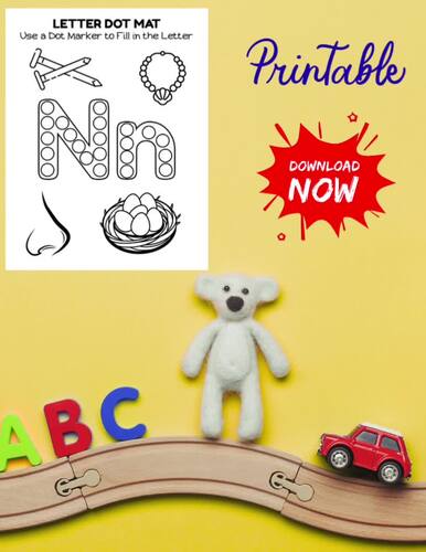 Learn Letter N Dot Marker Toddler Worksheet Upper Lowercase Alphabet ...