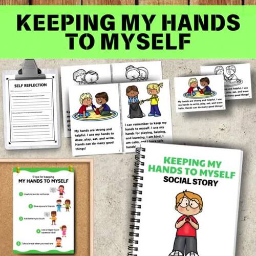 Keeping My Hands To Myself Social Story l Reflection Sheet Safe hands ...