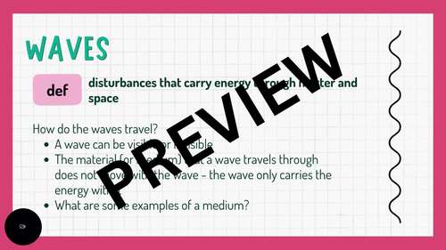 Physical Science: Waves + Electromagnetic Spectrum Unit Slides | Template