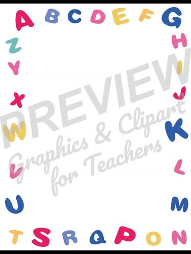 Alphabet Letters Page Borders: Colorful Frames for Literacy & Phonics ...