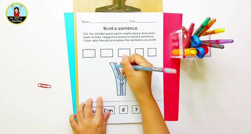 CVC Sentence Cut and Paste Worksheet by The Joy in Teaching | TPT