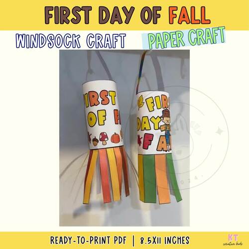 First Day of Fall Windsock Craft | Hello Fall Paper Craft by KT ...