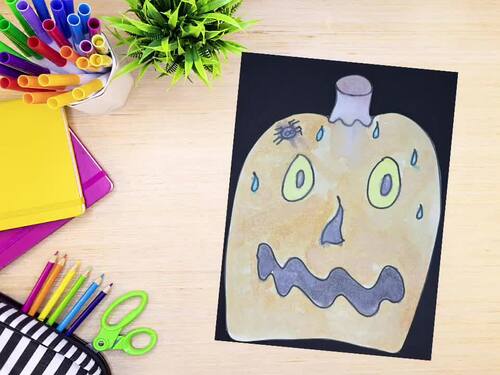 Halloween Jack-o’-Lantern & Pumpkin Craft | Watercolor Art Activity