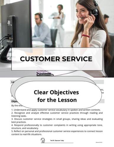 Customer Service - LESSON PLAN by The EFL Classroom Today | TPT