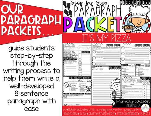 It s My Pizza Step By Step Paragraph Packet Descriptive Writing