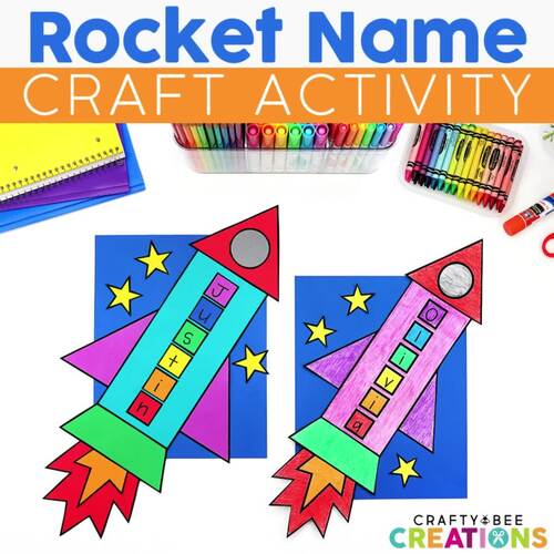 Rocket Name Craft Back to School Activities Outer Space Theme Bulletin ...