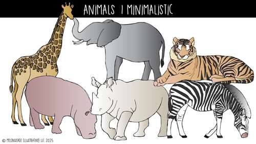 Animals clip art 1, Minimal Style clip art Mini by Melonheadz Clipart