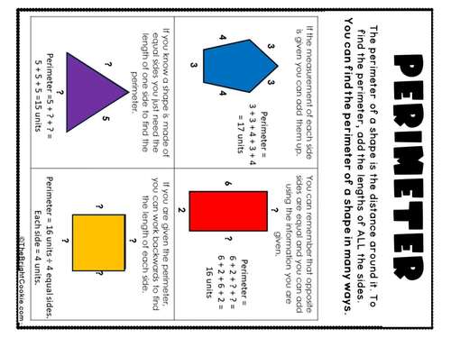 Area and Perimeter Practice Worksheets, Area and Perimeter Anchor Chart 4th