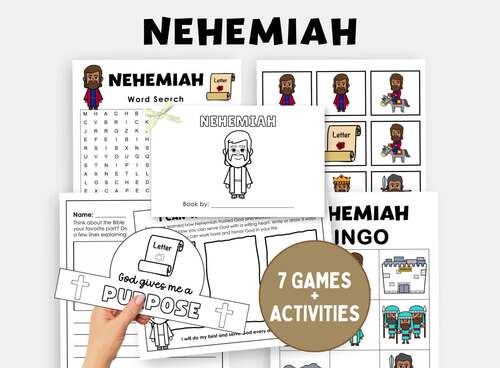 Nehemiah Bible Lesson Craft and Activities Pack for Sunday School or ...