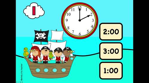 Time to the Hour & Half Hour - Distance Learning - Math Skills PPT Game