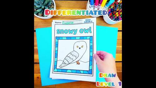 Arctic & Winter Animals Coloring Pages with Writing & Drawing Activities