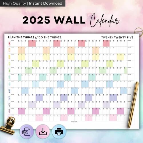 2025 Kids Classroom Calendar | Printable Teacher Calendar | Classroom Decor