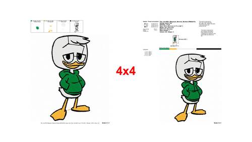 Disney Ducktales Louie Duck Green Outfit Walking Snowboarding Sad ...