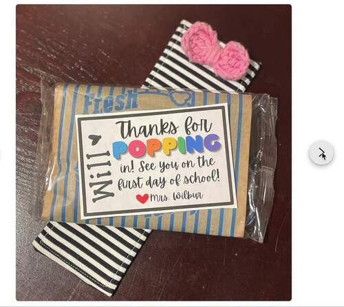 Thanks for POPPING In Back to School Gift Tag - Perfect for Orientation Day