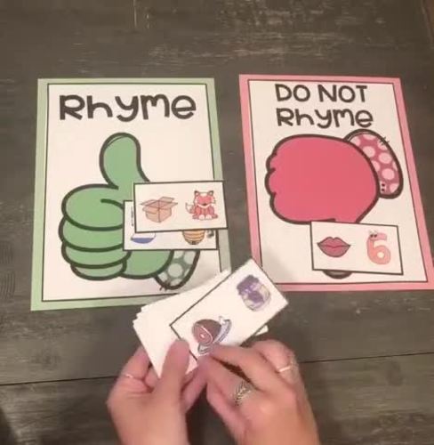 Rhyme or Do Not Rhyme Sorting Mats, Rhyming Sort by MISS BRUCE KINDERLAND