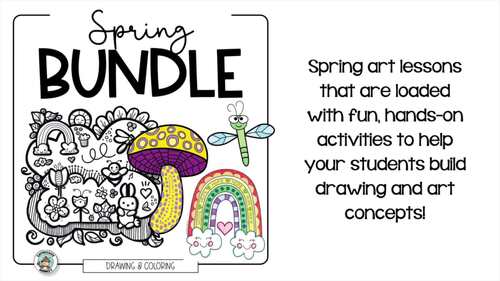 Spring Art Project BUNDLE • Elementary Art Lessons • Drawing • Coloring