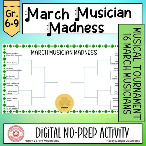 Music March Madness Middle School Activity Tournament Music Genre Game ...