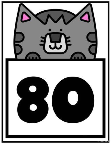 Kindergarten Skip Counting Posters by 10 – Cat Theme (0 to 120) | TPT