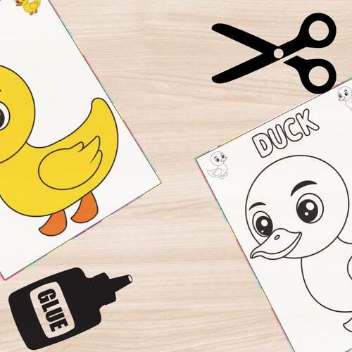 Duck Craft Template-Farm Animal Bulletin Board Craft-Spring Cut & Paste ...