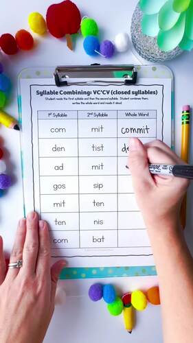 Syllable Division Teaching Guides, Activities, & Stories: Multisyllabic ...