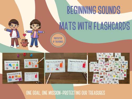 Dollar Deals! Beginning Sounds Task Mats with Flashcards for Literacy ...