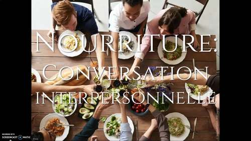 French Food Interpersonal Speaking Performance Task Conversation No Prep