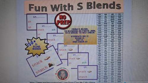 Fun with S-Blends by Give Me Color Vision | TPT