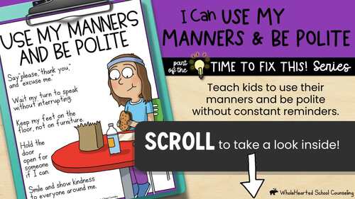 Manners Matter SEL Lesson – Be Polite & Respectful Social Skills Story ...