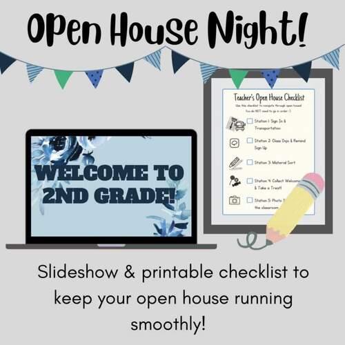 Back to School Open House Night Slideshow & Student Checklist | TPT