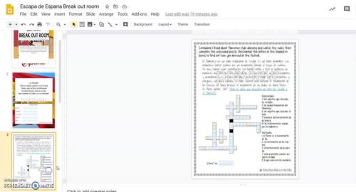 Escapa de Espana Escape Room in Spanish digital and printable | TPT
